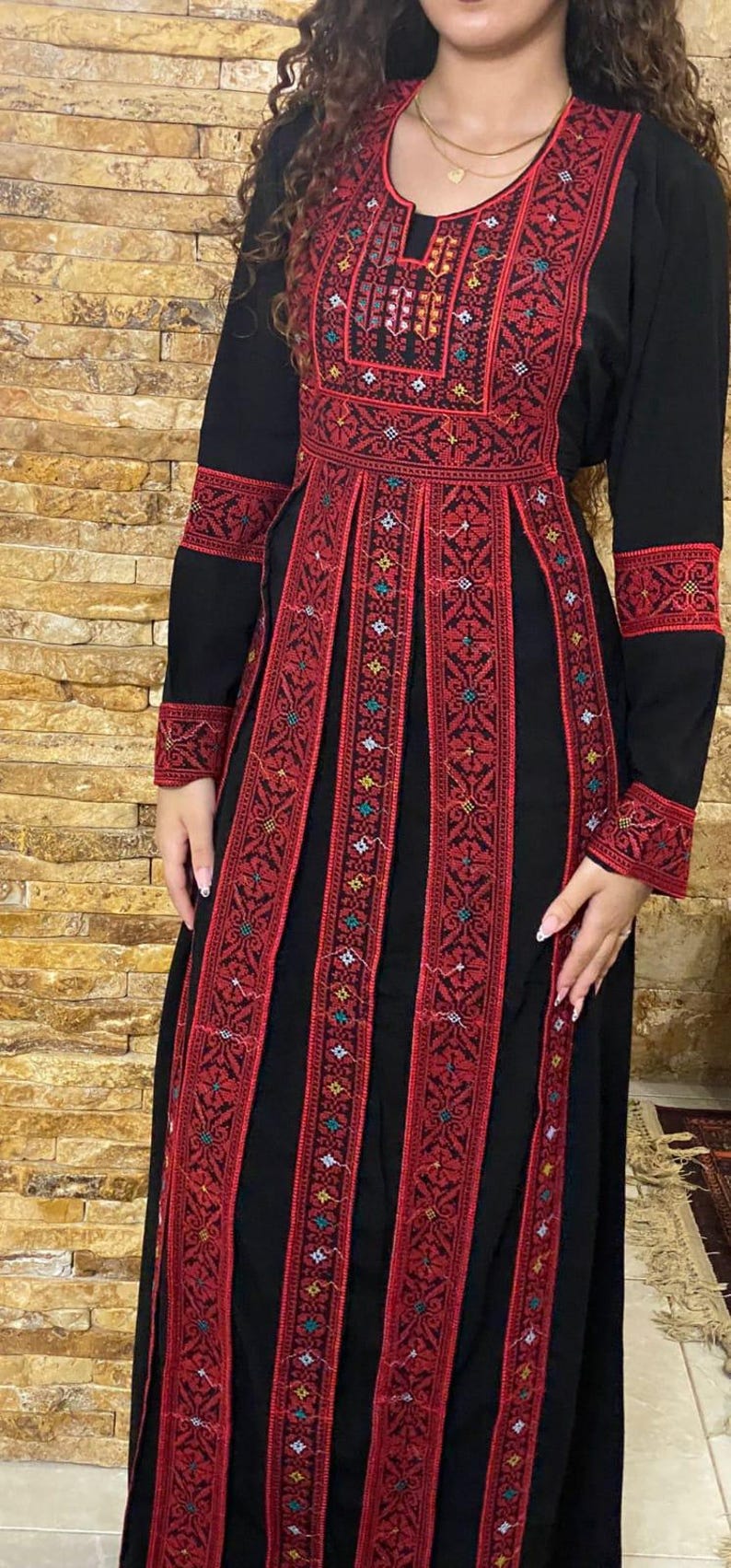 Oriental Palestinian Princess Embroidery Dress Thobe Tatreez Gift for ...