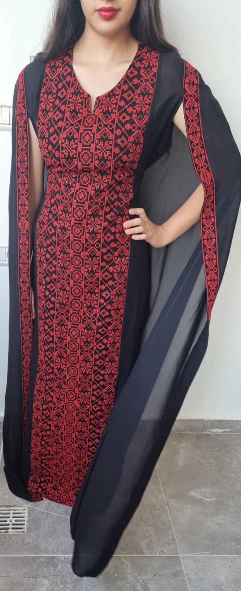 Oriental Palestinian Princess Embroidery Dress Thobe Tatreez - Etsy