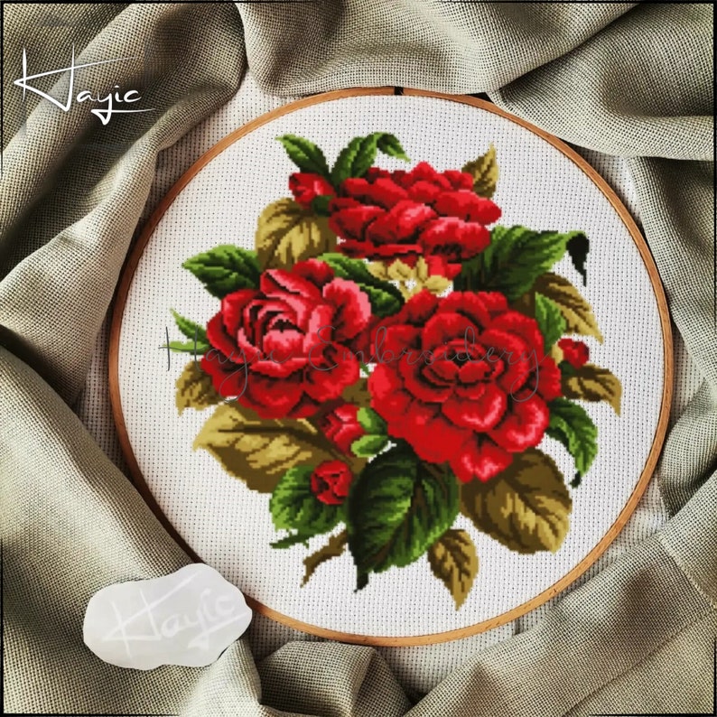 Cross Stitch Pattern Autumn Roses PDF - Etsy