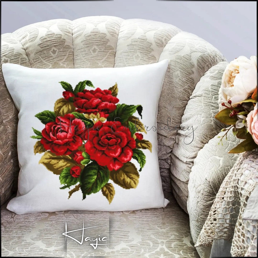 Cross Stitch Pattern Autumn Roses PDF - Etsy