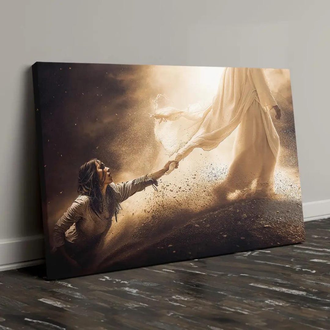 Woman Touches the Hem of Jesus’ Garment Wall Art Canvas - Inspirational ...