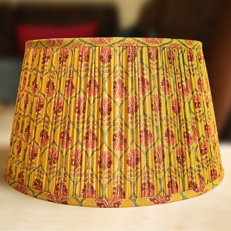 Handmade Traditional Block Printed Lampshade - Etsy UK