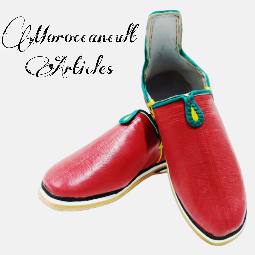 Belgha, Amazigh Slippers, Leather Slippers, Berber Slippers, Moroccan ...