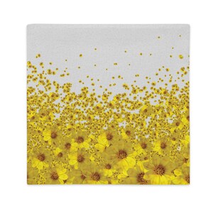 Yellow Floral Cushion Cover With Adey Abeba Daisy Flower Double Sided ...