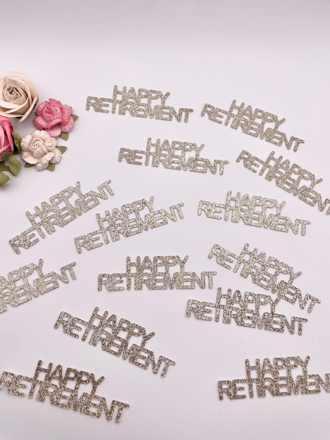 Happy Retirement Confetti Handmade Glitter 20 Piece Table Confetti for ...