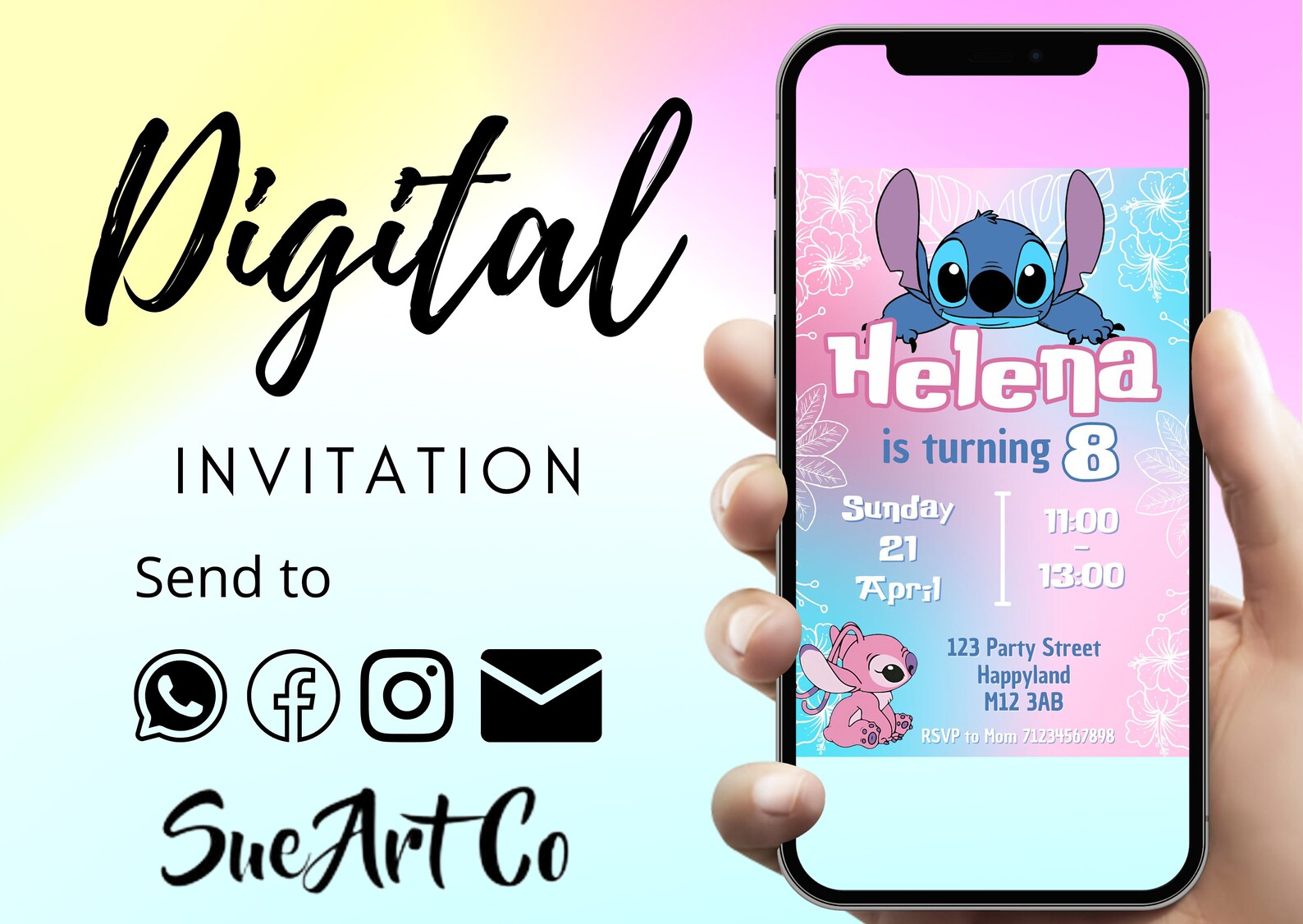 Personalised Party Invitation Digital Phone Invite Downloadable ...