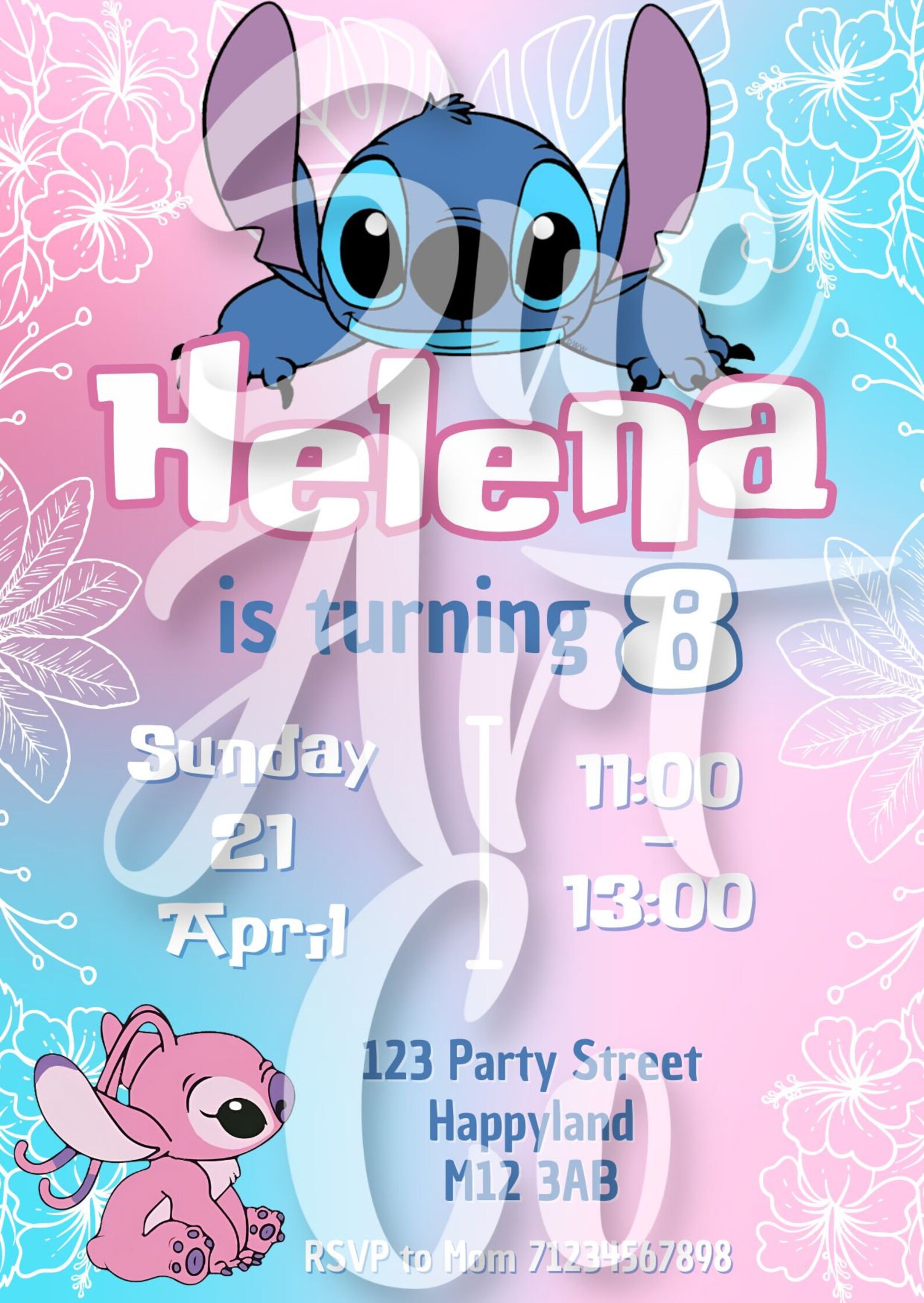 Personalised Party Invitation Digital Phone Invite Downloadable ...