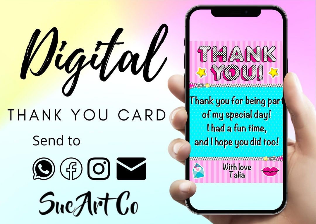 Personalised Digital Thank You Card - Etsy
