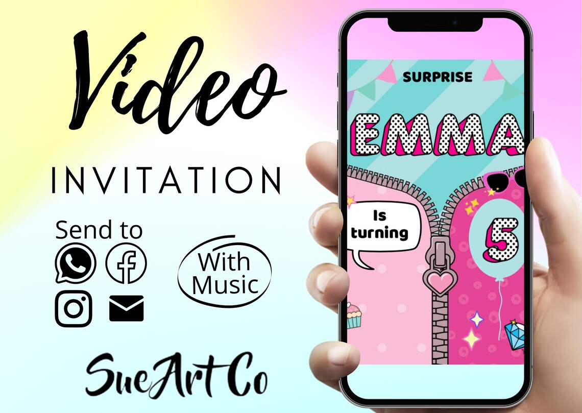 Personalised Video Party Invitation Digital Phone Invitation - Etsy
