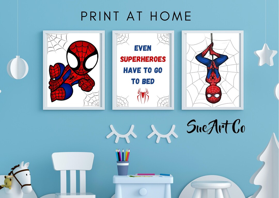Superhero Art Print Set of 3 | Instant Download Printable Home Decor ...