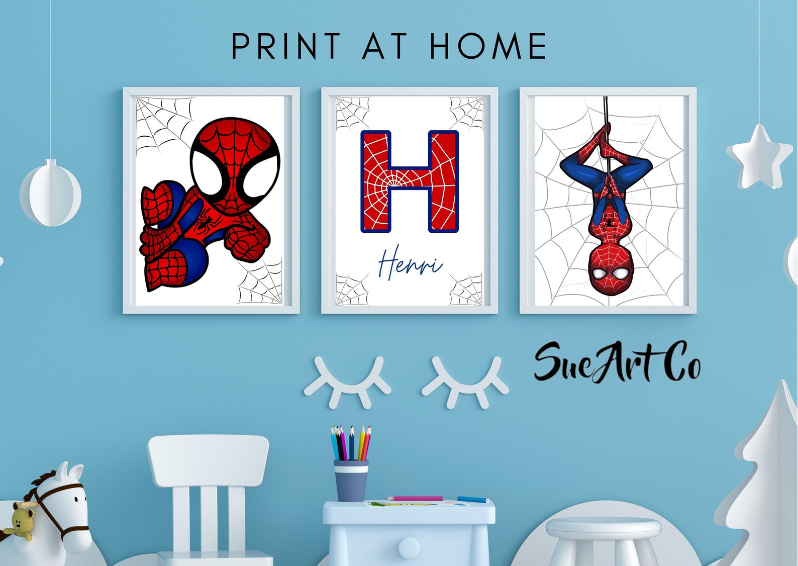 Superhero Art Print Set of 3 Printable Home Decor Digital - Etsy