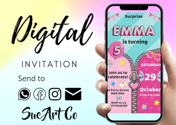 Personalised Party Invitation Digital Phone Invitation - Etsy