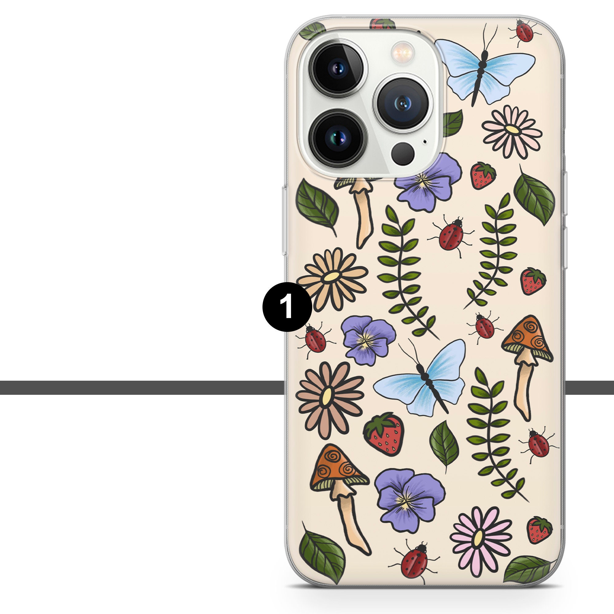Cottagecore Phone Case Aesthetic Vintage Cover Fit for iPhone 14 Pro 13 ...