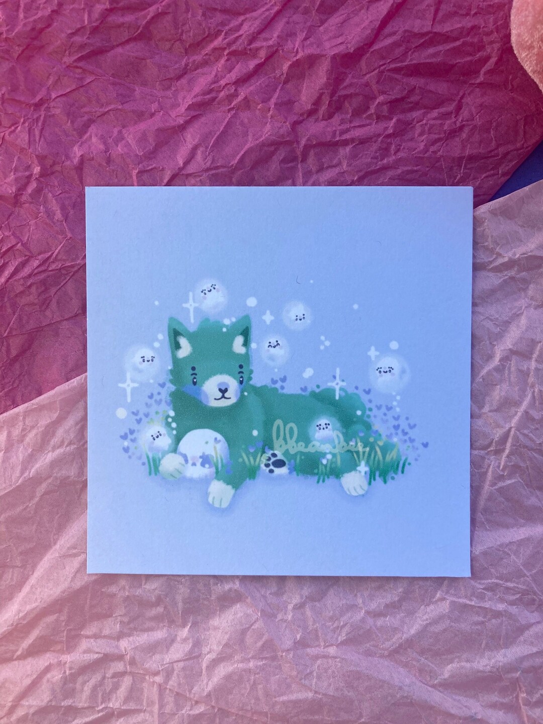 Cù-sìth Fairy Dog Scottish Folklore Mini Wall Art Print | Handmade 4x4 ...