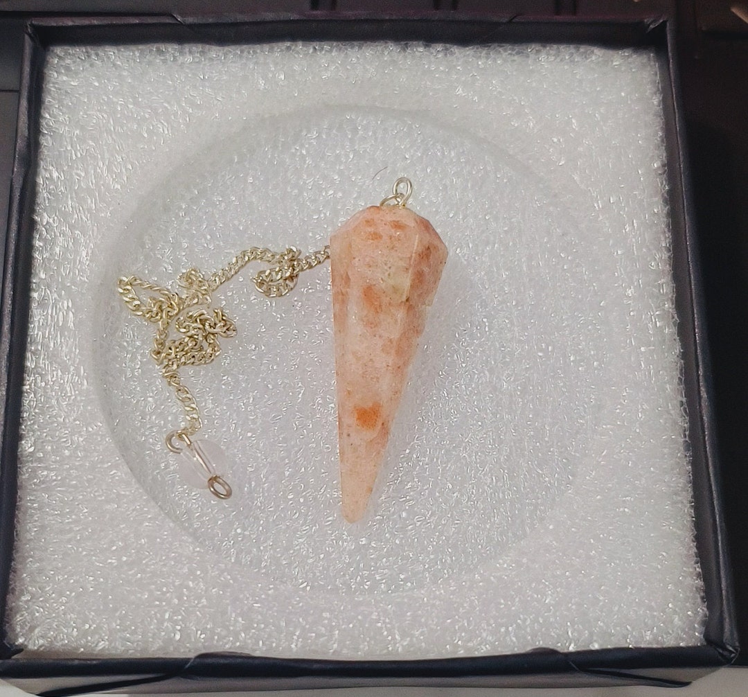 Genuine Sunstone Pendulum, Sunstone Dowsing Pendulum, Crystal Pendulum, Chakra Pendulum ...