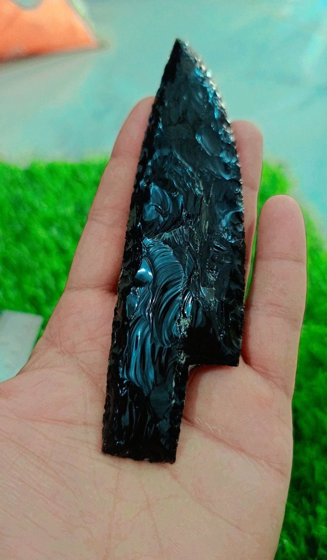 Hand Knapped Black Obsidian Crystal Knife 4'' to 10'', Obsidian Knife ...