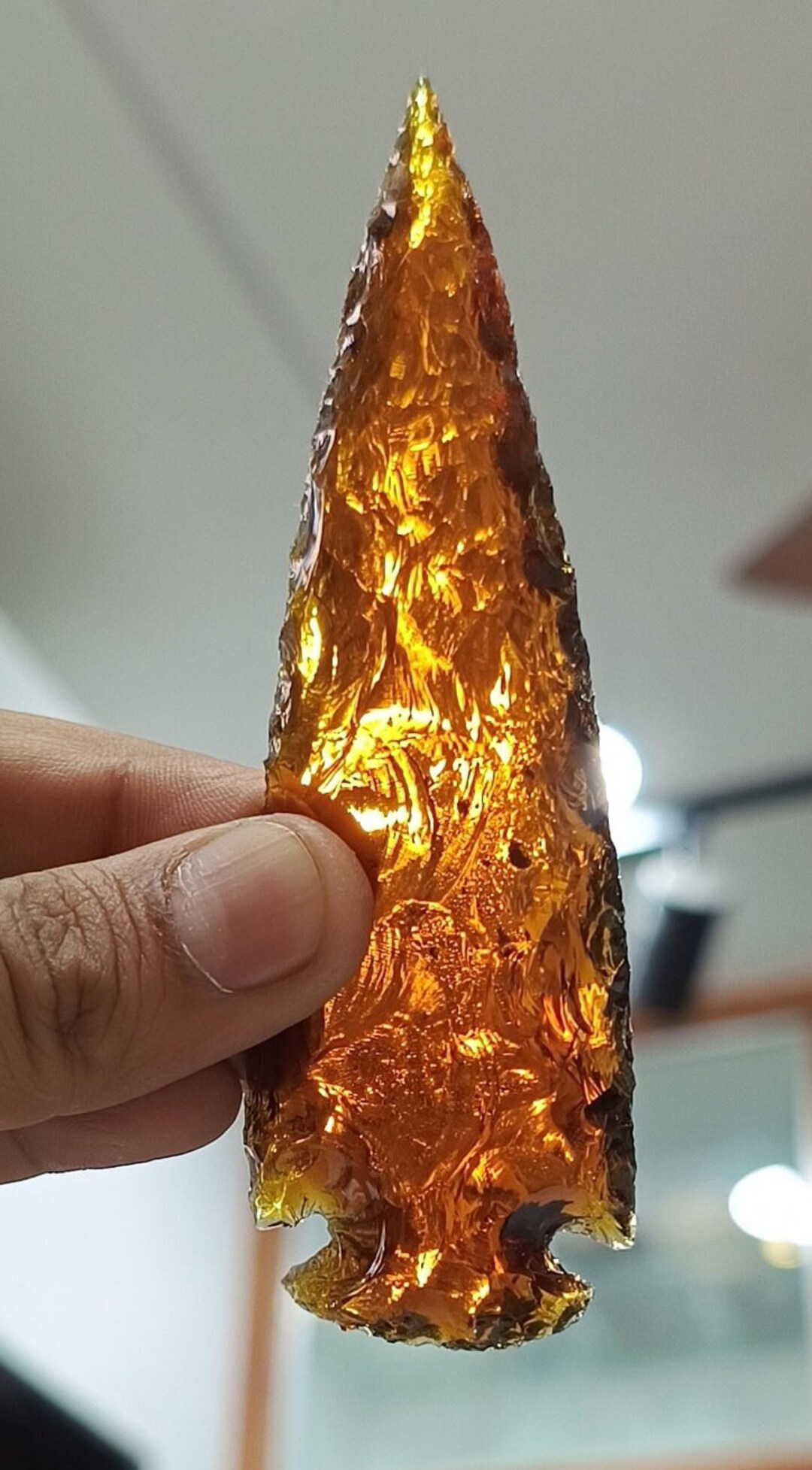 Orange Obsidian Arrowhead, Select Size, Glass Arrowhead Gemstone ...