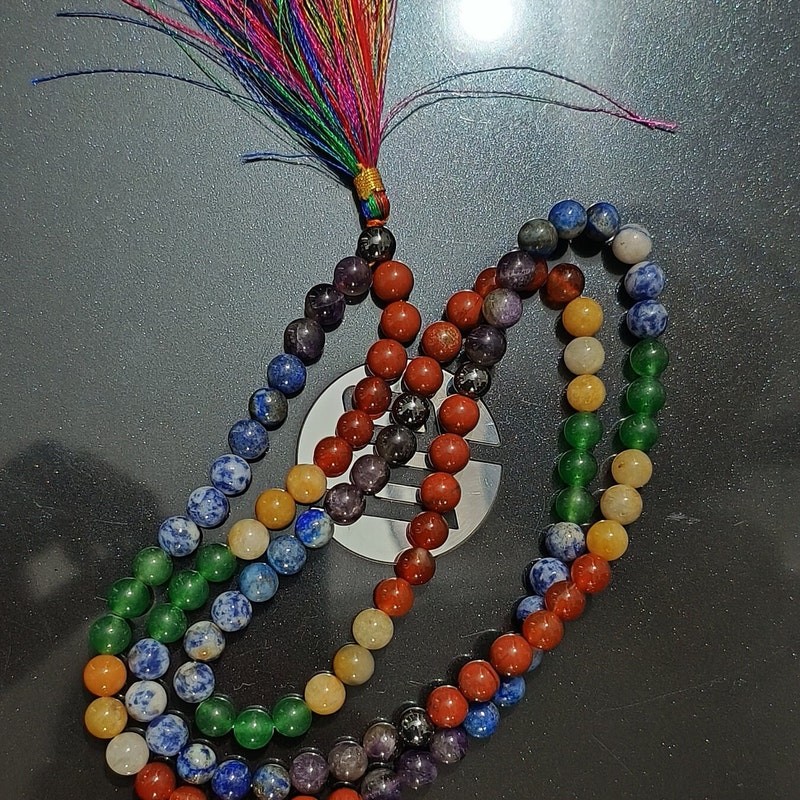 Crystal Chakra Mala Necklace - Etsy UK