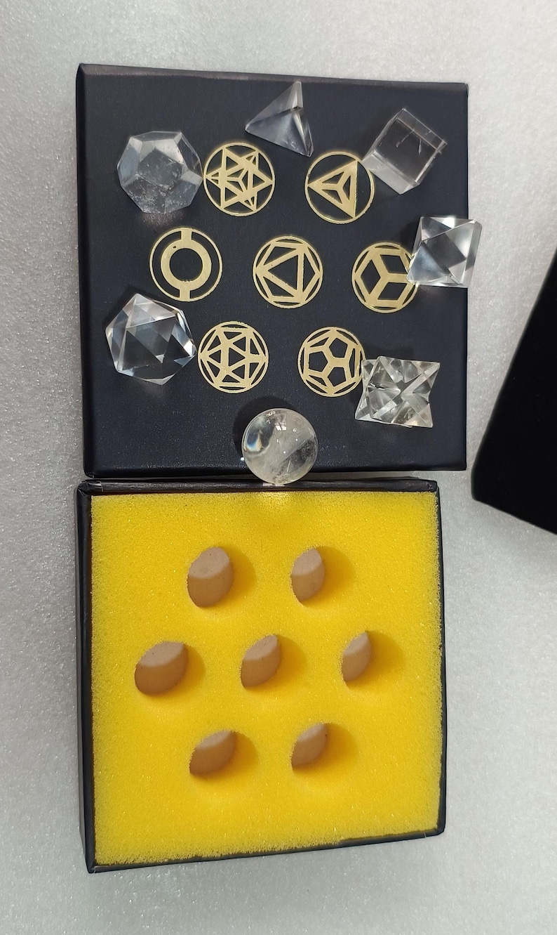 Clear Quartz Platonic Solids Set, Sacred Geometry Crystal Meditation ...