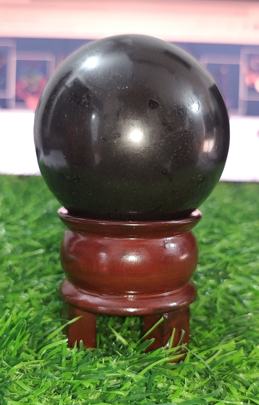 Black Tourmaline Sphere 70mm, Crystal Ball With Premium Stand,black ...