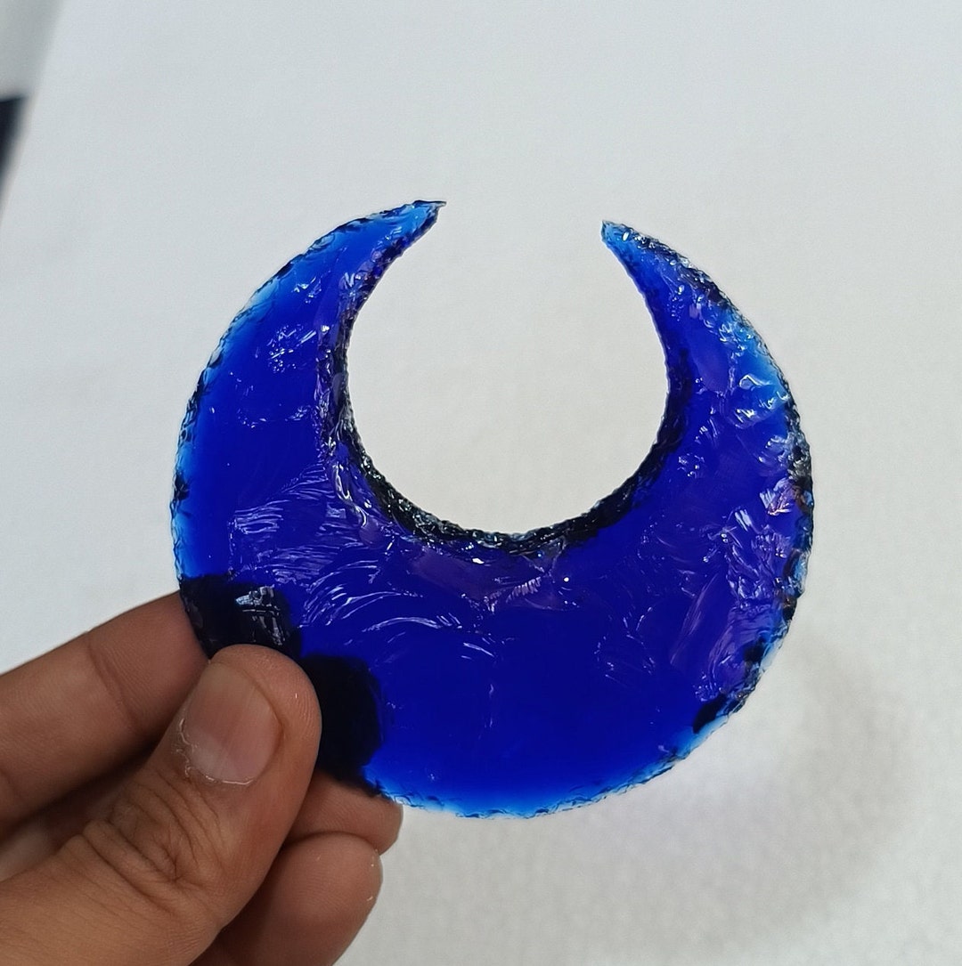 Blue Obsidian Moon Crystal Healing Stone Crescent Moon Shape Natural ...