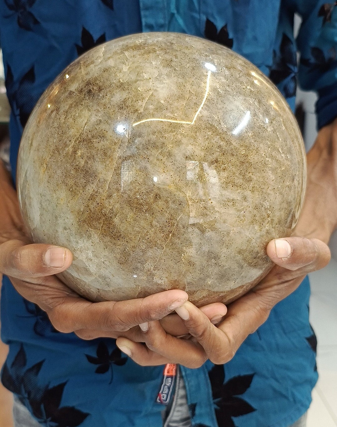 Extra Large Golden Quartz Sphere, Polished Healing Crystal (210mm, 13 ...