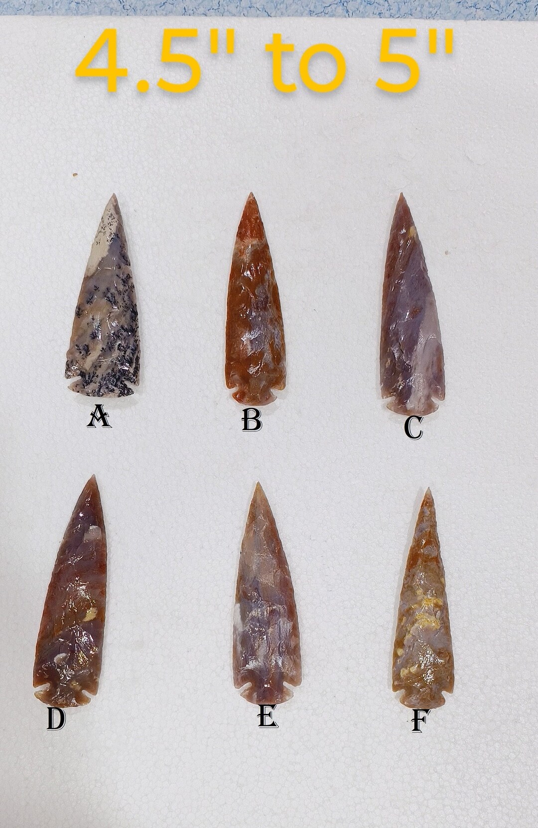 New Large Fancy Agate Arrowheads| 4.5'' to 8.5" |pick up Your Choice ...