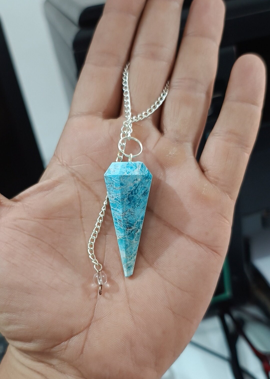 Genuine Apatite Pendulum, Apatite, Blue Gemstone, Gift for Her, Blue ...
