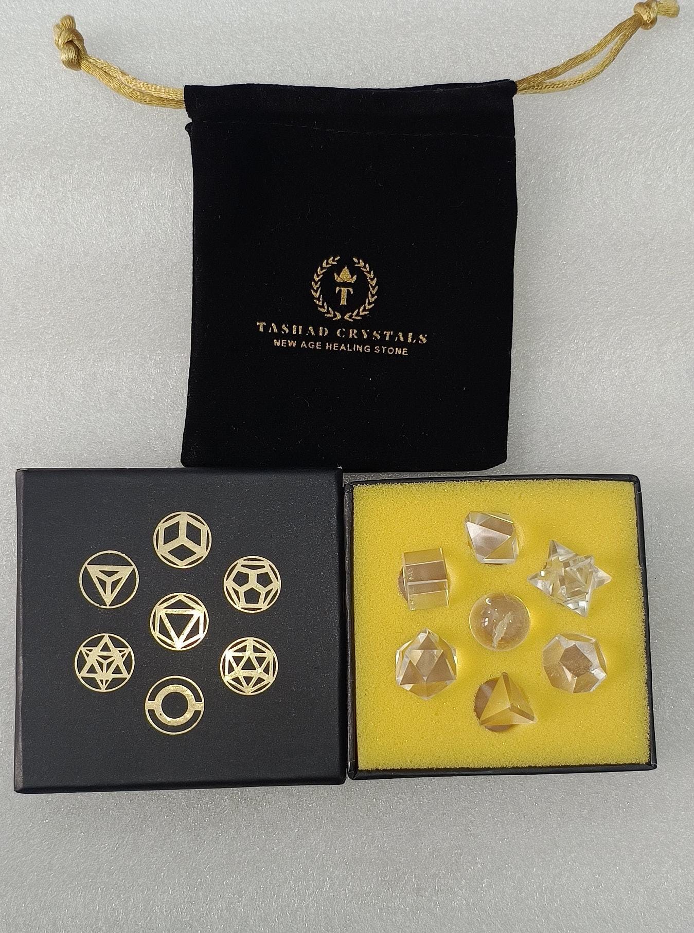 Clear Quartz Platonic Solids Set Sacred Geometry Crystal Collection for ...