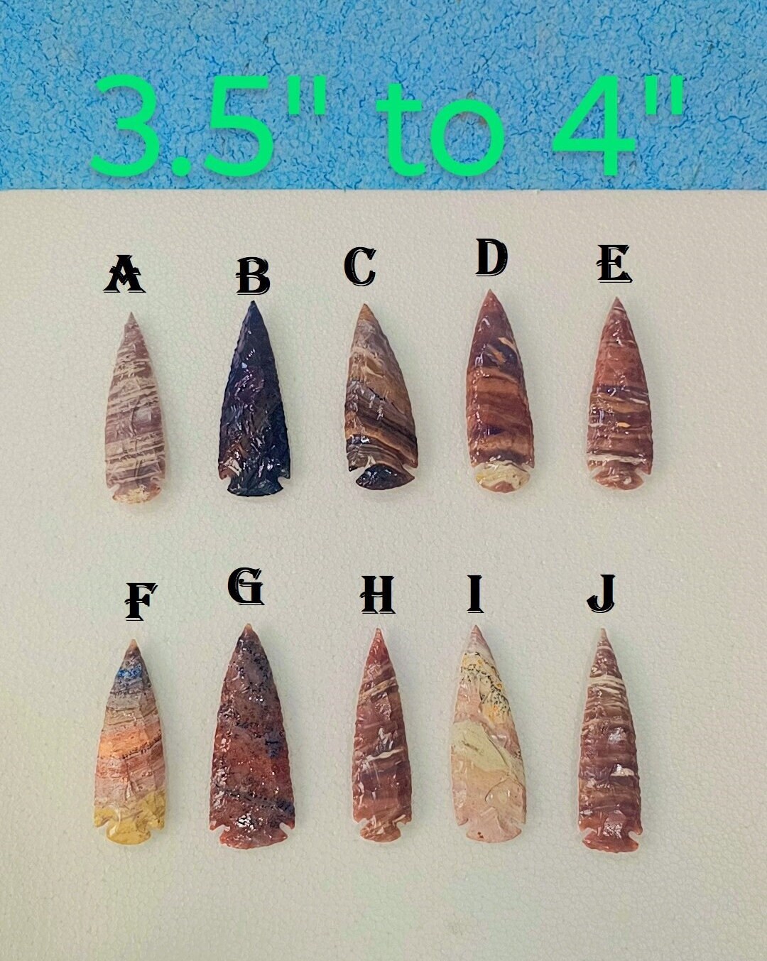 Large Fancy Agate Arrowheads | 3.5" to 8.5" | Pick up Your Choice ...