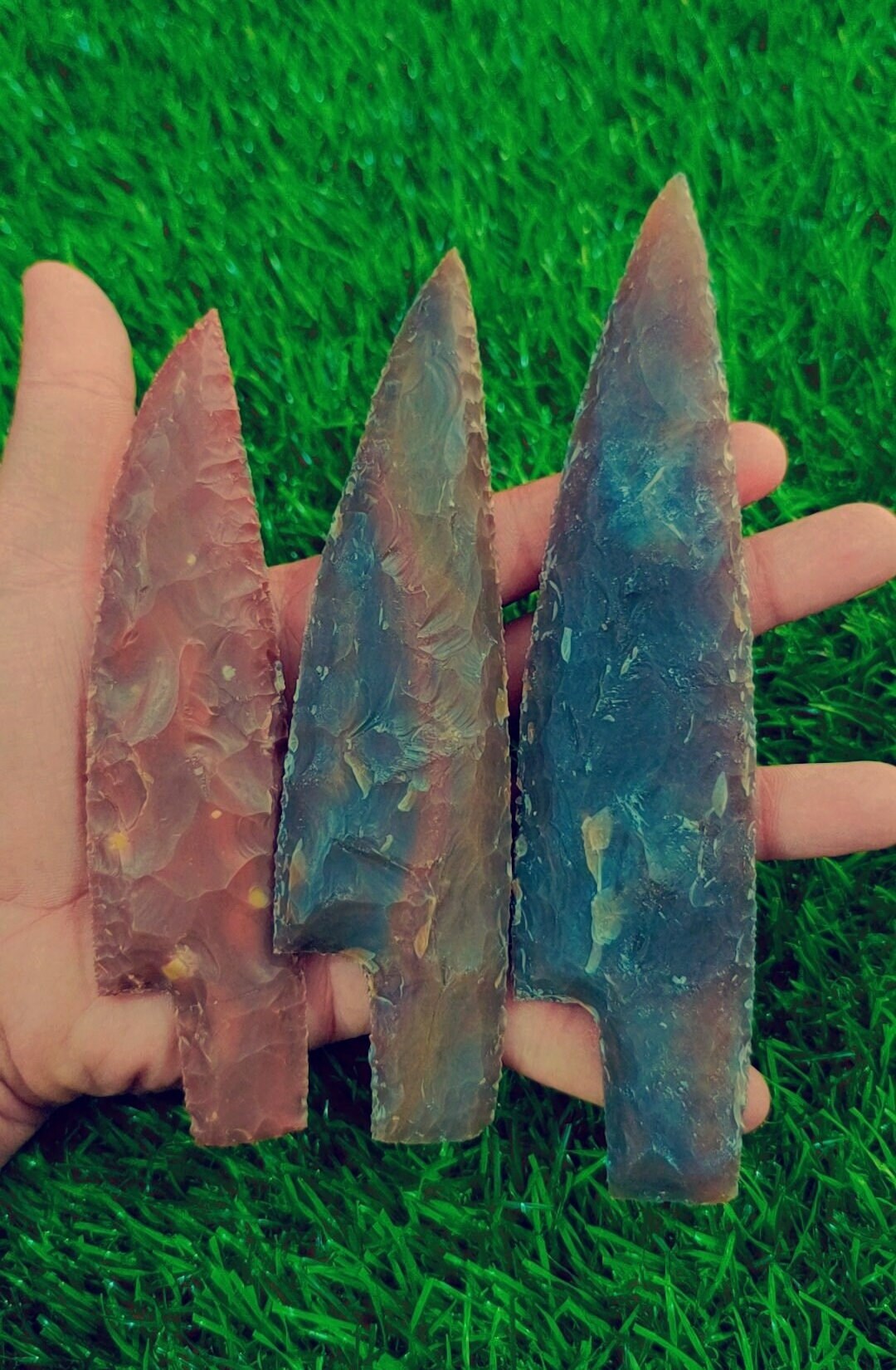 Hand Knapped Fancy Jasper Spearhead, Indian Agate Stone Point for Boho ...