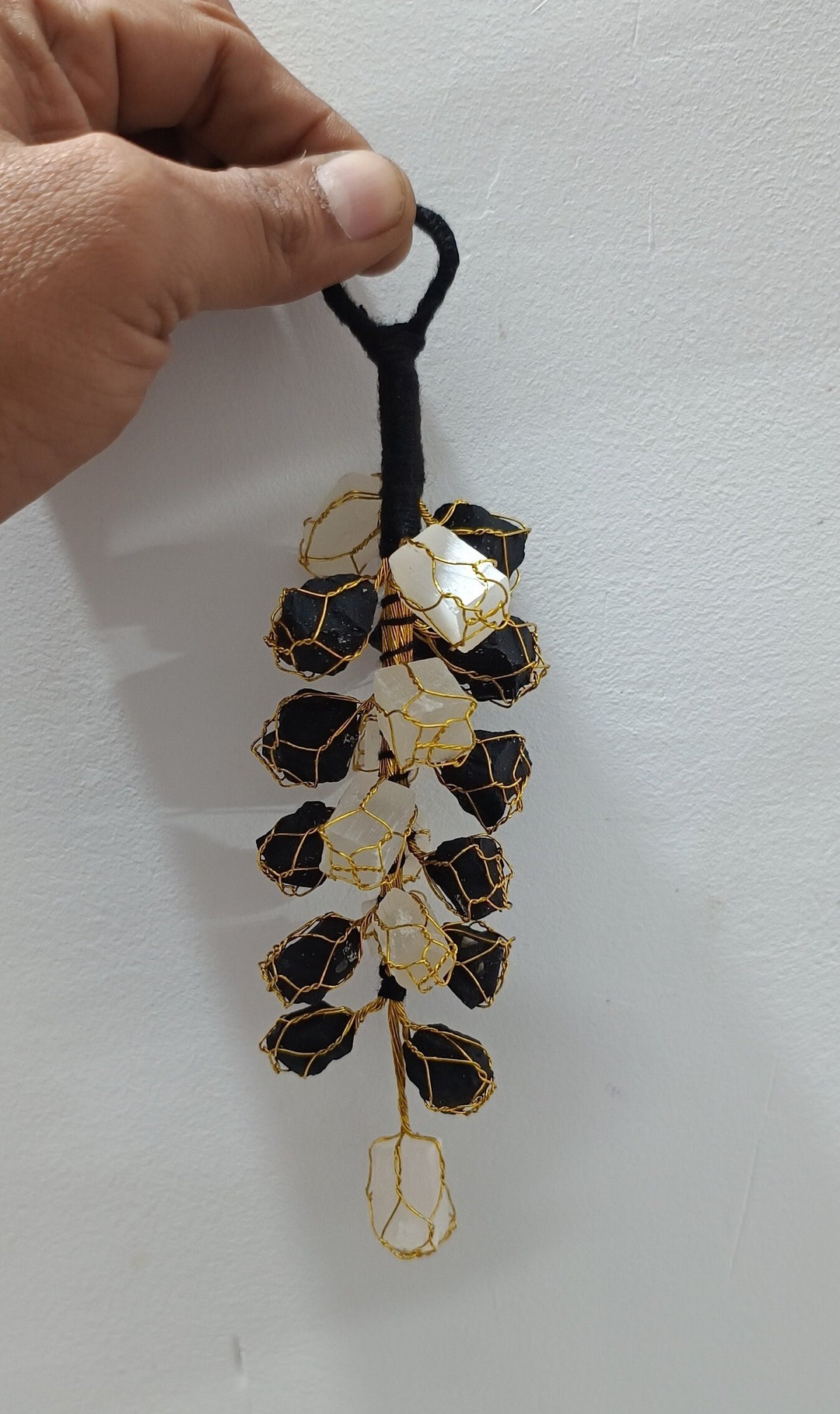 Black Tourmaline Wall Hanger, Black Tourmaline Car Hanger, Selenite ...