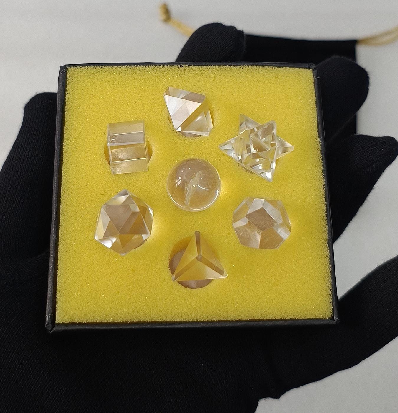 Clear Quartz Platonic Solids Set Sacred Geometry Crystal Collection for ...