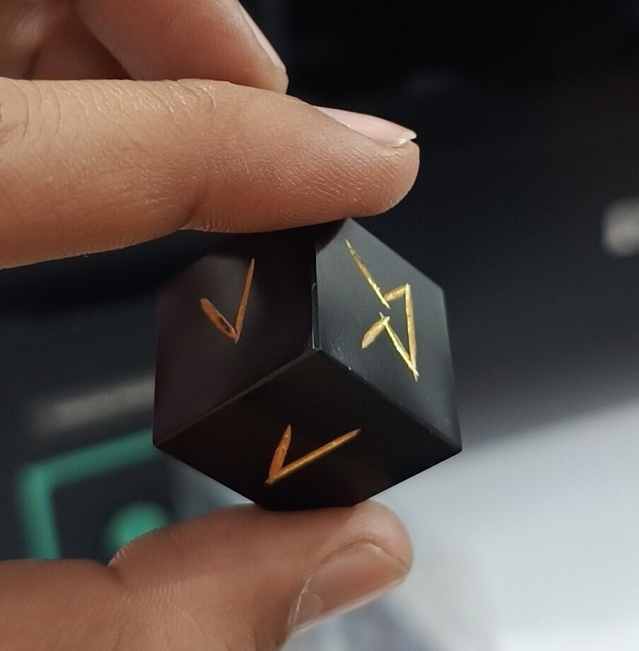 Black Tourmaline Square Rune Set-24 Symbol Rune Set,elder Futhark Runes ...