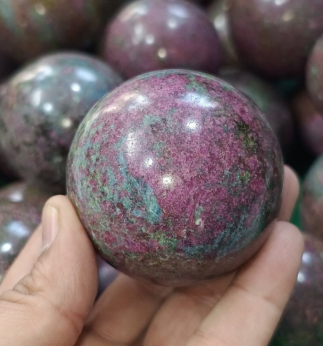 Ruby Kyanite With Ruby Fuchsite From India Large A Grade Sphere Hand ...