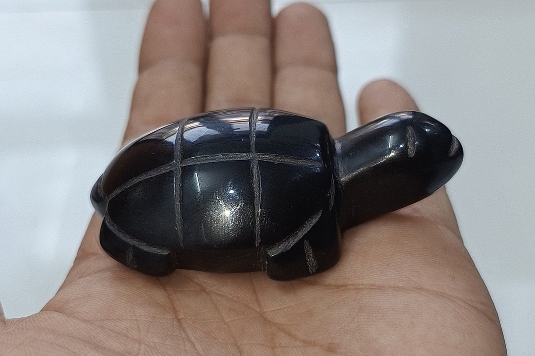 Natural Tourmaline Turtle Carving - Hand Carved Crystal Animal Totem ...