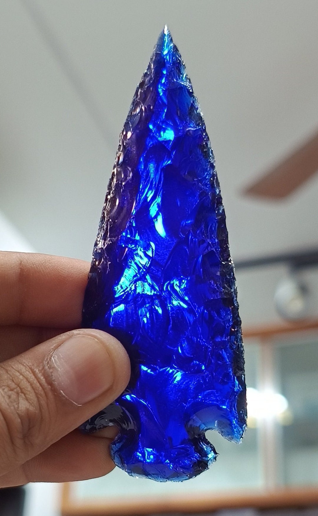 Blue Obsidian Spearhead Large Arrowhead Crystal Healing, Crystal ...