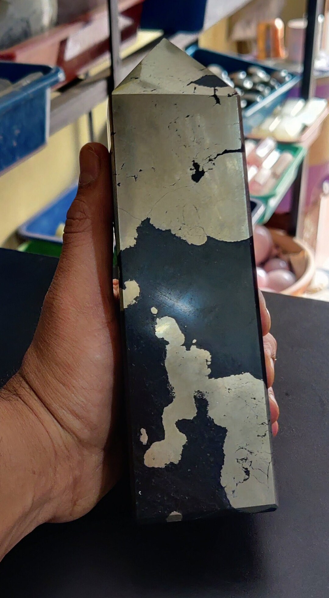 Large 180mm Rare Pyrite Tower, Gold Pyrite Towe, Gold Pyrite Point ...