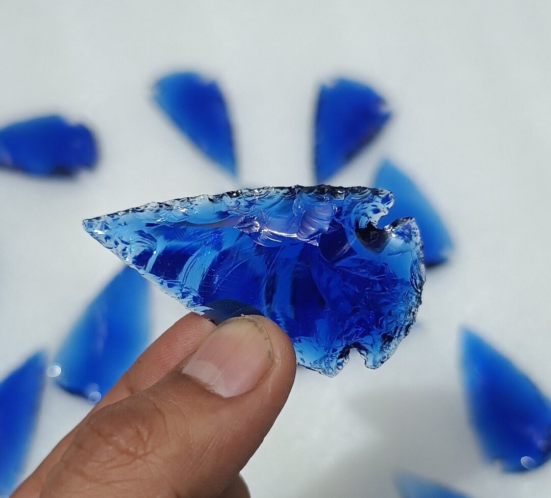 Blue Obsidian Arrowhead Stone, Size 2" to 2.25", Crystal Arrowhead ...