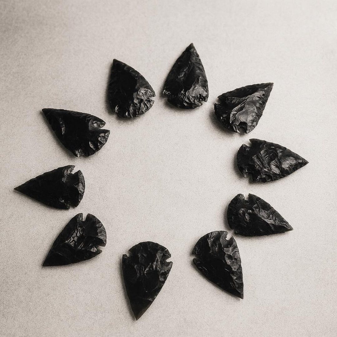 Black Obsidian Arrowhead 1–1.25 Inch Natural Obsidian Arrow Point Craft ...