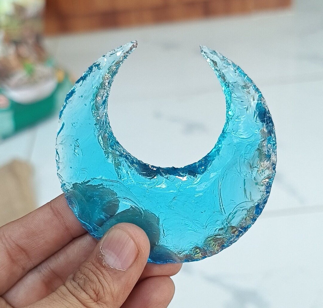 Aqua Obsidian Moon Crystal Healing Stone Crescent Moon Shape Natural ...