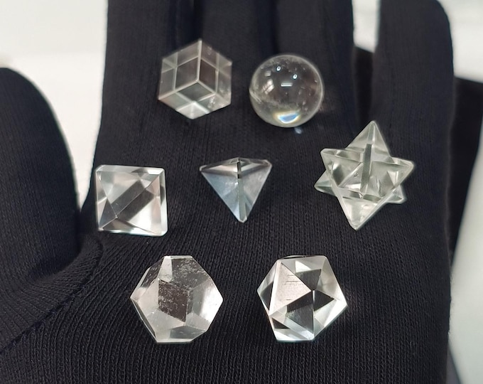 Clear Quartz Crystal Platonic Solids Set 7 Pieces - Etsy