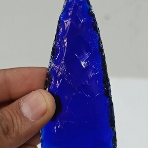 Large Blue Obsidian Spearhead, Translucent Crystal Arrowhead for ...