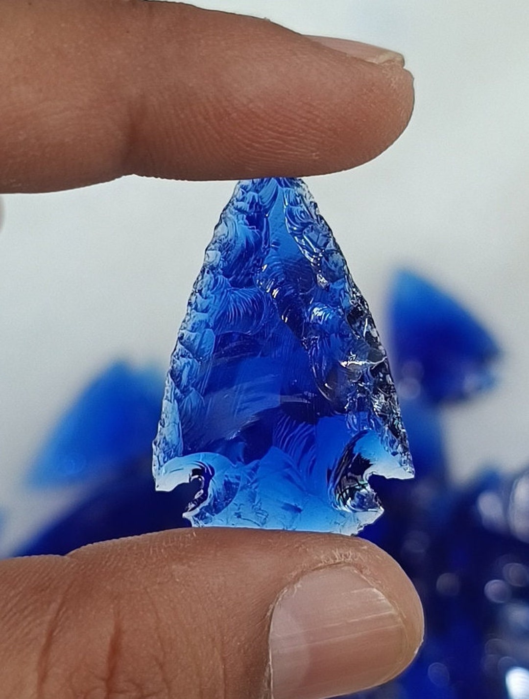 Blue Obsidian Arrowhead Stone, Crystal Arrowhead -- Gorgeous Display ...