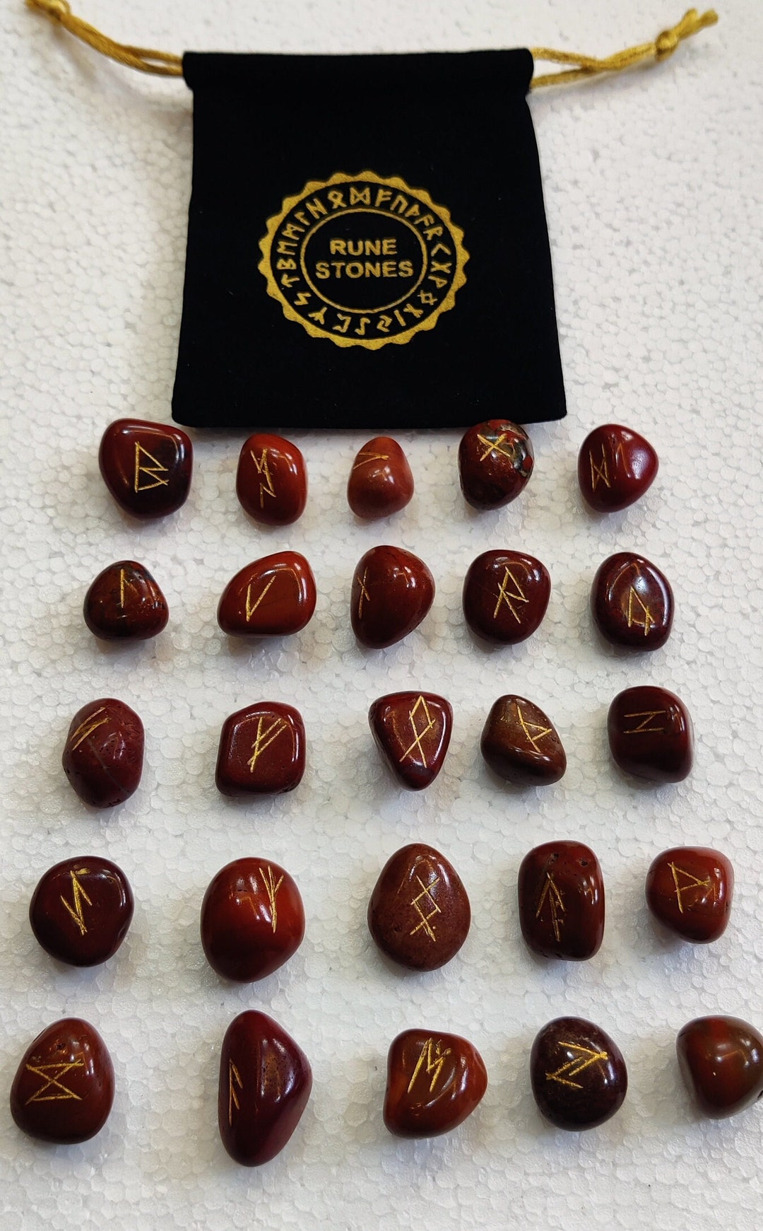 Red Jasper Rune Stone, 25pcs Rune Stone, Rune Stones, Spiritual Stones ...