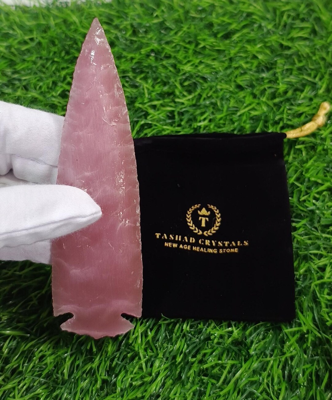 Pink Selenite Glass Spearhead: 6" Healing Crystal Arrowhead - Etsy