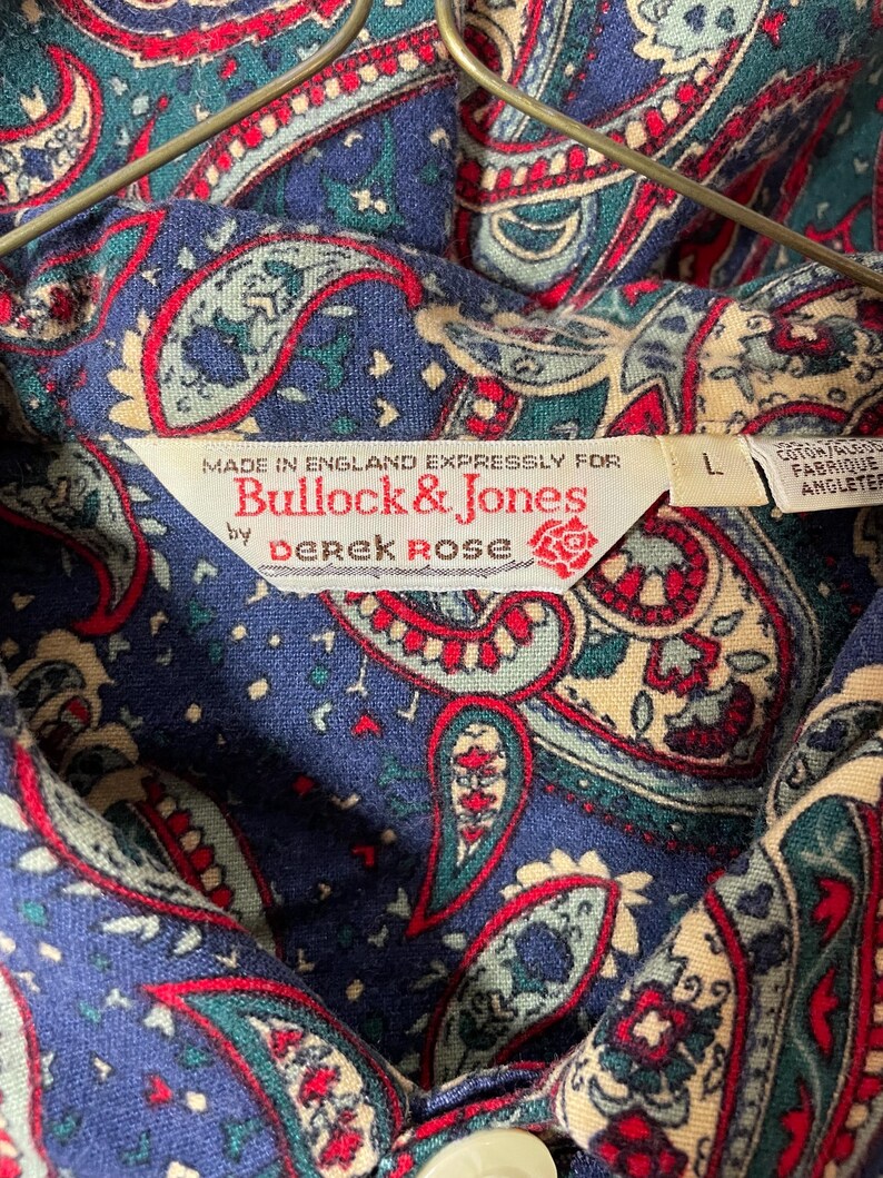 Vintage Bullock & Jones by Derek Rose Paisley Button Down Made in ...