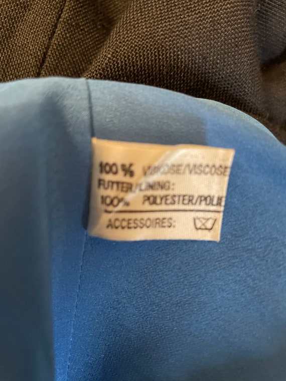 Vintage Louis Feraud Paris Black Suit Trimmed in Blue… - Gem