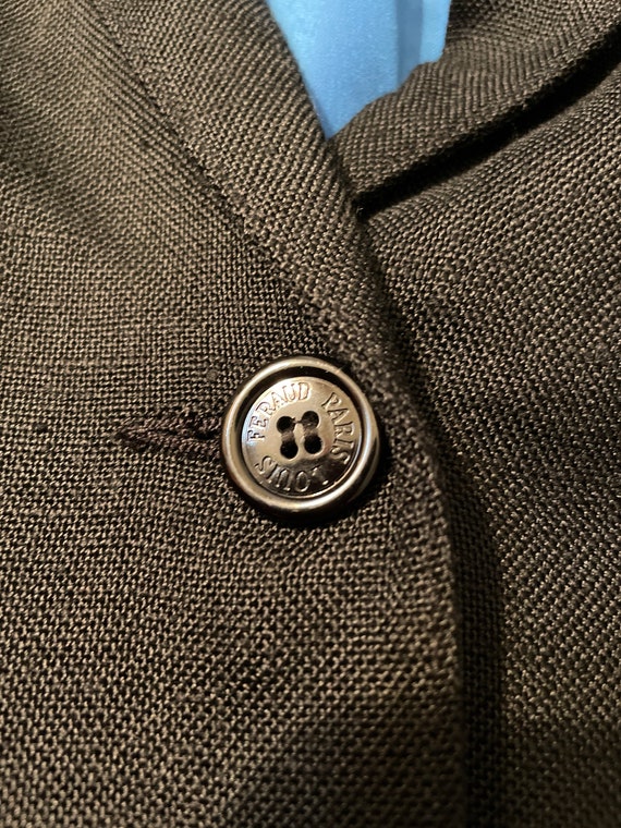 Vintage Louis Feraud Paris Black Suit Trimmed in Blue… - Gem