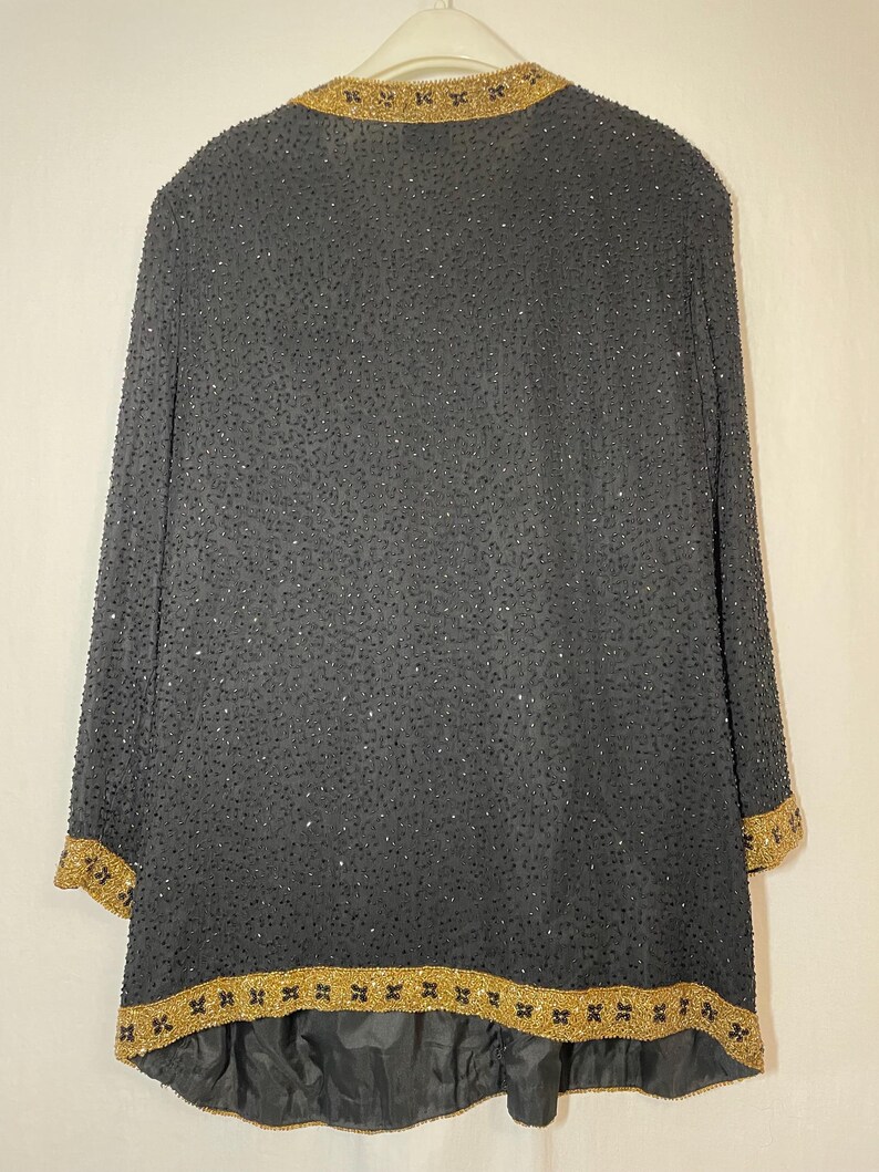 Vintage 1980s Patra Stenay Black and Gold Formal Beaded Jacket - Etsy